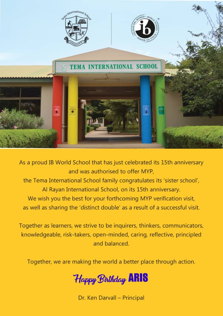 ARIS - Thank You Tema International School!